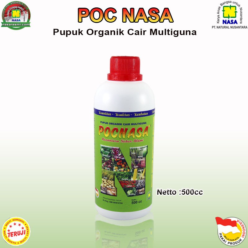 Jual Pupuk POC Nasa Kemasan 500cc / NASA / Pupuk Organik Cair Multiguna | Shopee Indonesia
