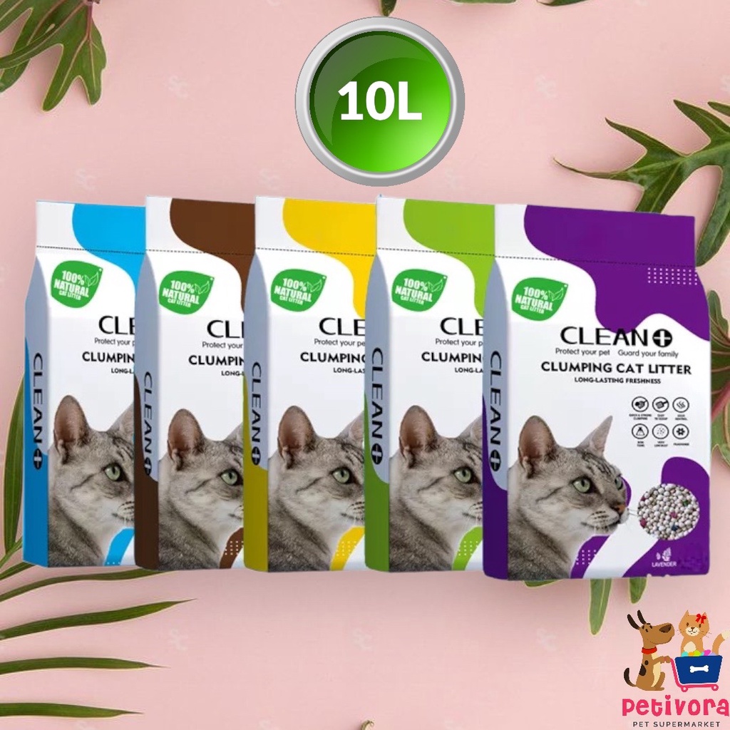 Jual Pasir Kucing Clean Plus Bentonite Gumpal Wangi 10liter Cat Litter ...