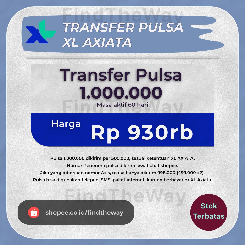 Jual Pulsa XL Transfer Pulsa 1jt & 2jt | Shopee Indonesia