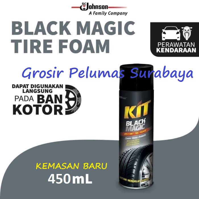 Jual 450ml spray Pengkilap Ban FOAM - Kit Black magic Tire gel spray ...