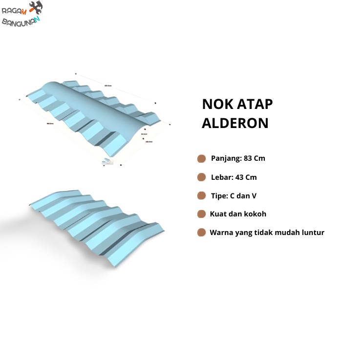 Jual Nok Atap Alderon 830 Tipe C-V Panjang 83 cm | Shopee Indonesia