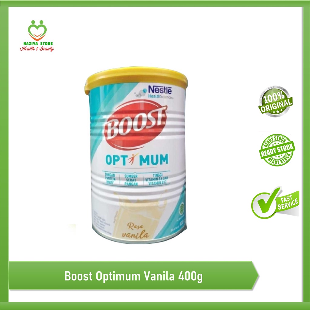 Jual NESTLE BOOST Optimum Susu Nutrisi Vanila Dewasa dan Lansia Kaleng 400g | Shopee Indonesia