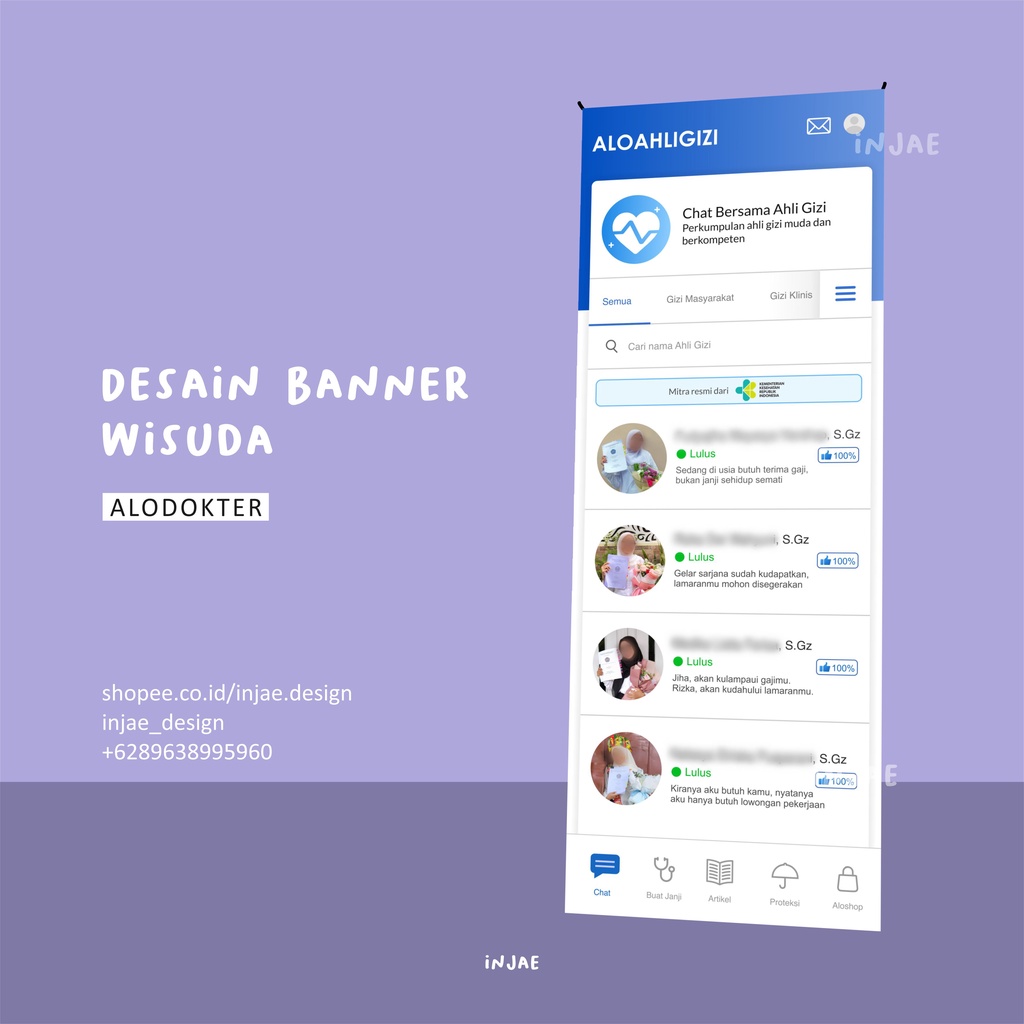 Jual INJAE DESIGN CUSTOM BANNER ALODOKTER XBANNER SIDANG WISUDA HADIAH ...