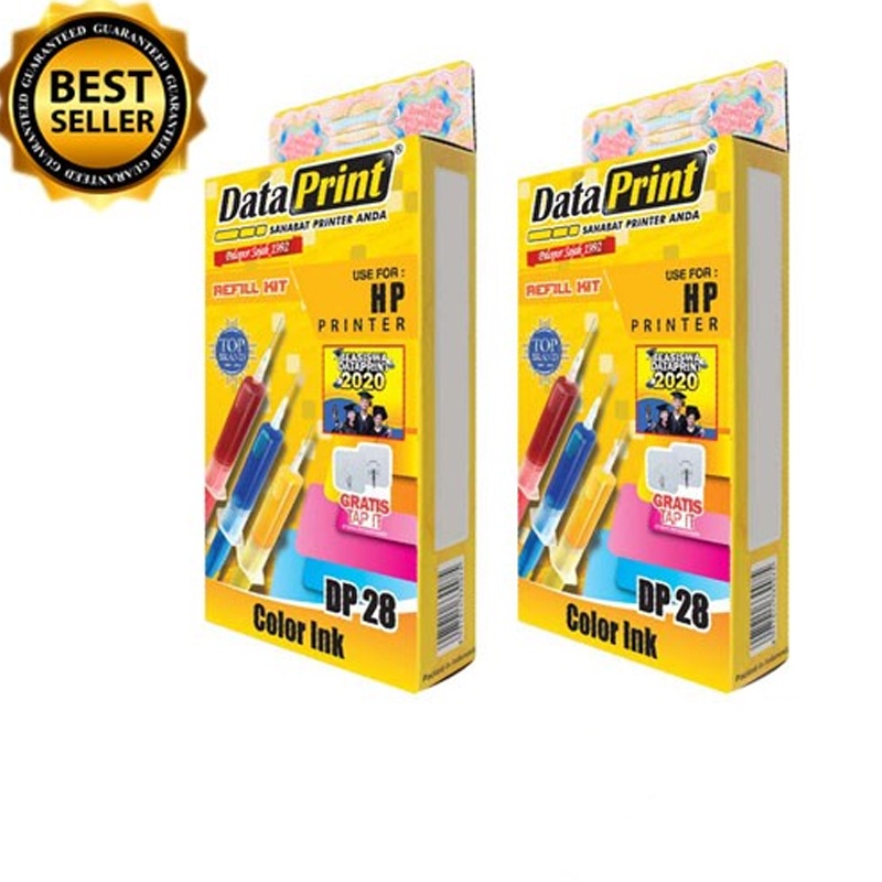Jual Refill Kit Tinta Suntik Data Print HP Colour Hitam Warna DP 28 ...