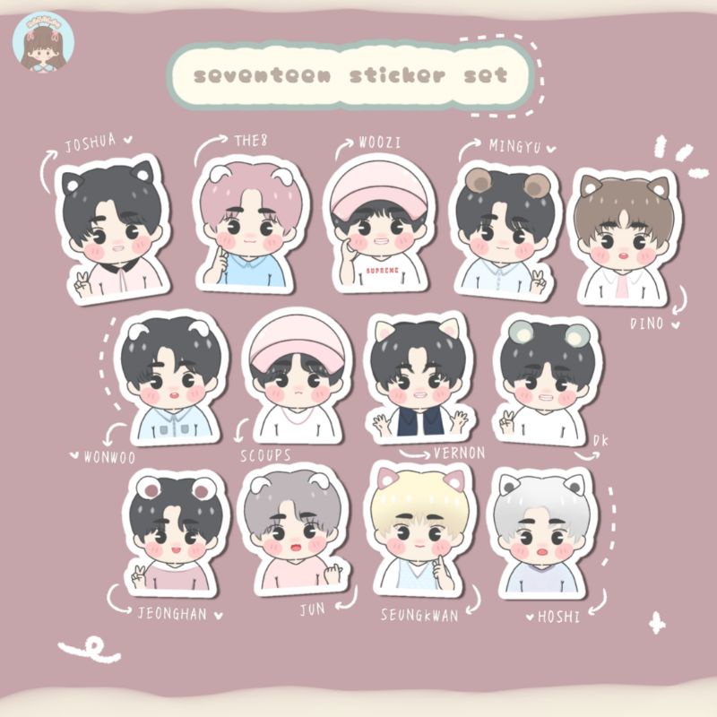 Jual SEVENTEEN sticker set chibi ver | Shopee Indonesia