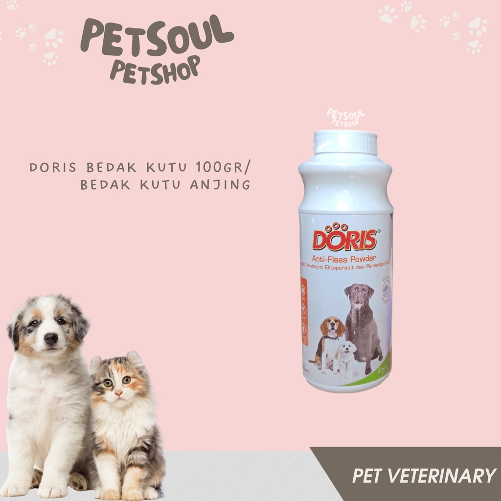 Jual Doris bedak kutu 100gr/ bedak kutu Anjing | Shopee Indonesia