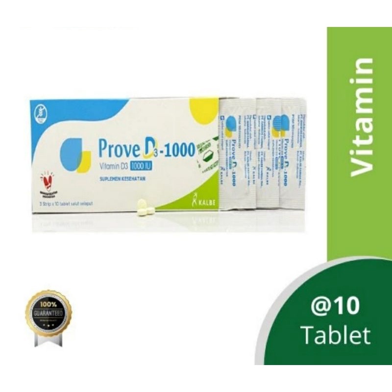 Jual PROVE D3 1000IU Vitamin D Bebas Gluten (1Strep 10Tablet) | Shopee ...