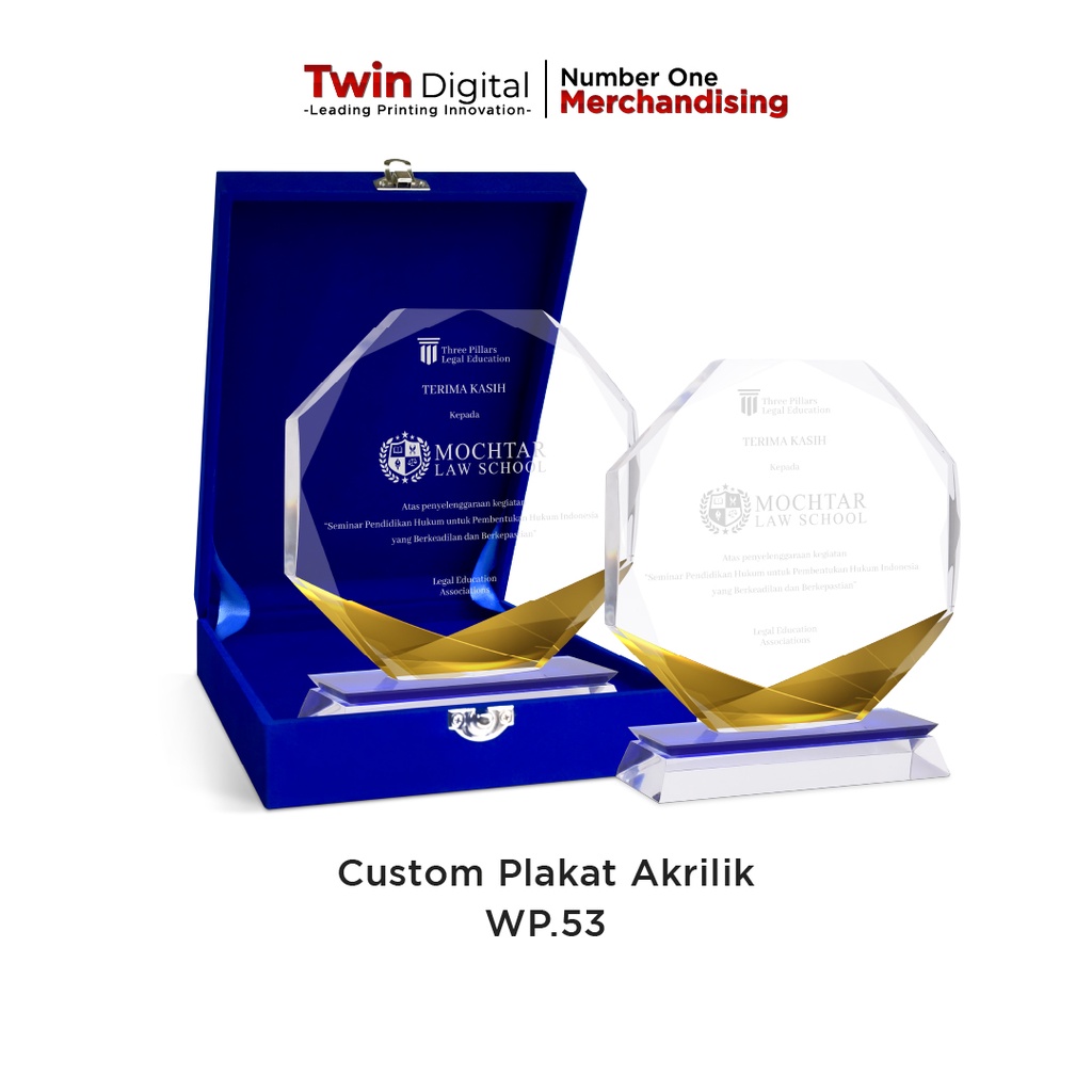 Jual Twindigital Plakat Akrilik Premium Piagam Penghargaan Piala Thropy ...