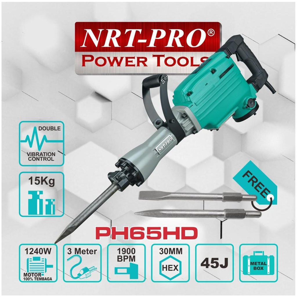 Jual MESIN BOR BOBOK BETON TEMBOK NRT-PRO PH 65 HD / JACK HAMMER DRILL PH65 | Shopee Indonesia