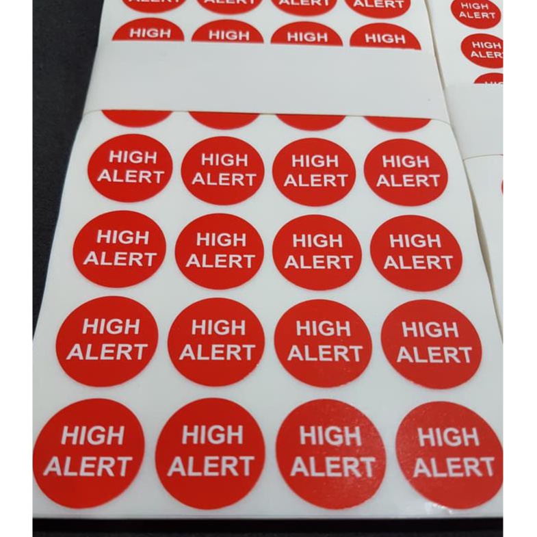 Jual STIKER HIGH ALERT BULAT WARNA MERAH DIA 20 MM in ROLL | Shopee ...