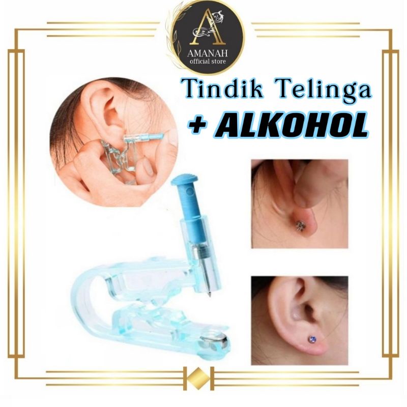 Jual ALAT TINDIK TELINGA KUPING / EAR PIERCING + ALKOHOL ALAT PASANG ...