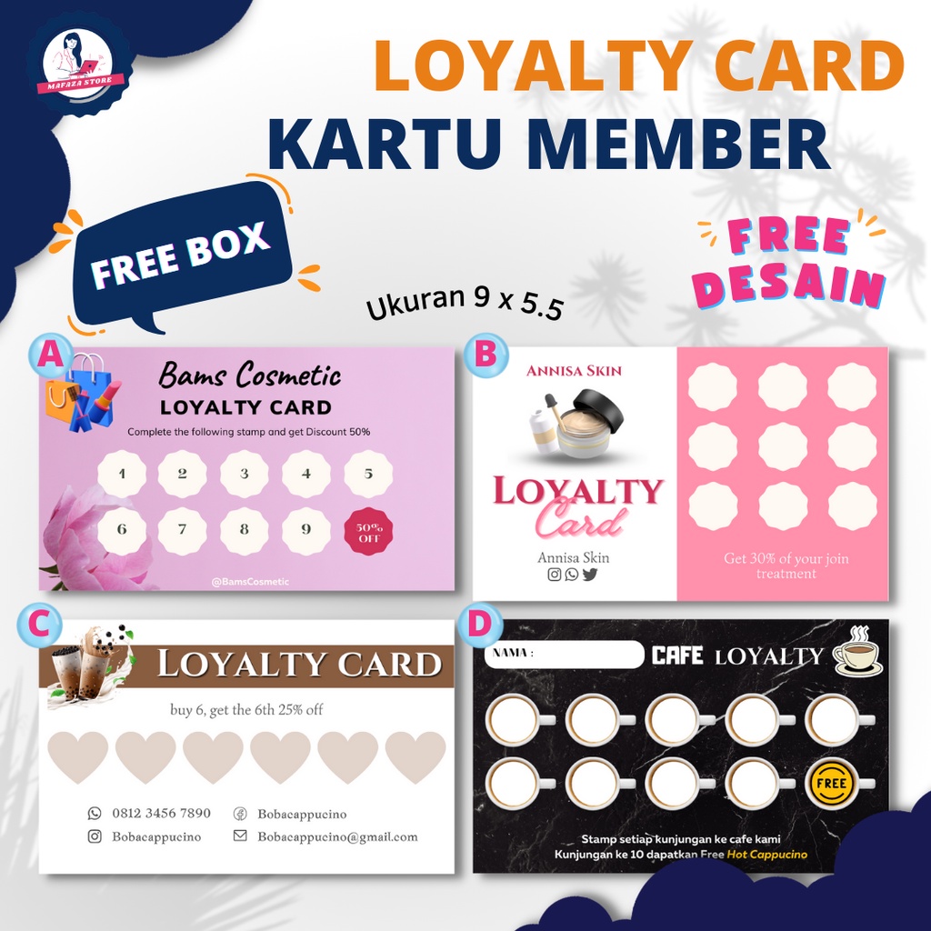 Jual Member Card / Kartu member Custom Loyalty card / Kartu ucapan ...