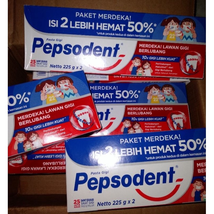 Jual PEPSODENT KEMASAN MERDEKA 2X225G | Shopee Indonesia
