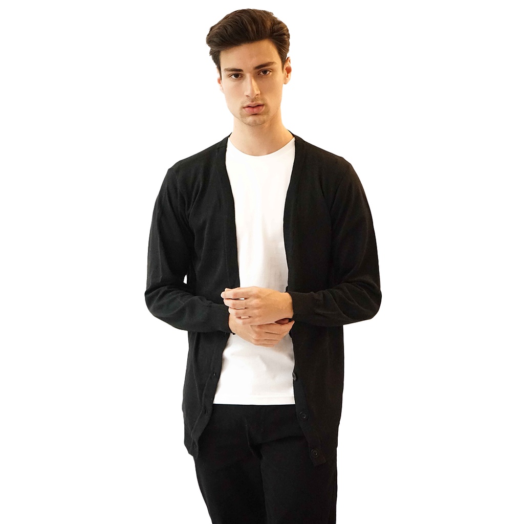 Jual Houseofcuff cardigan pria oversize korea big size jumbo hitam ...