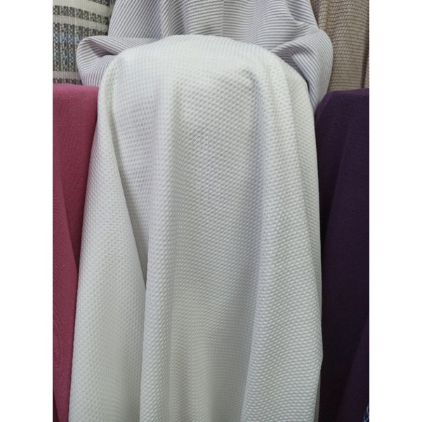 Jual Bahan Kain Waffle / Wafle / Wafel Putih BW Meteran Per 0.5 m ...