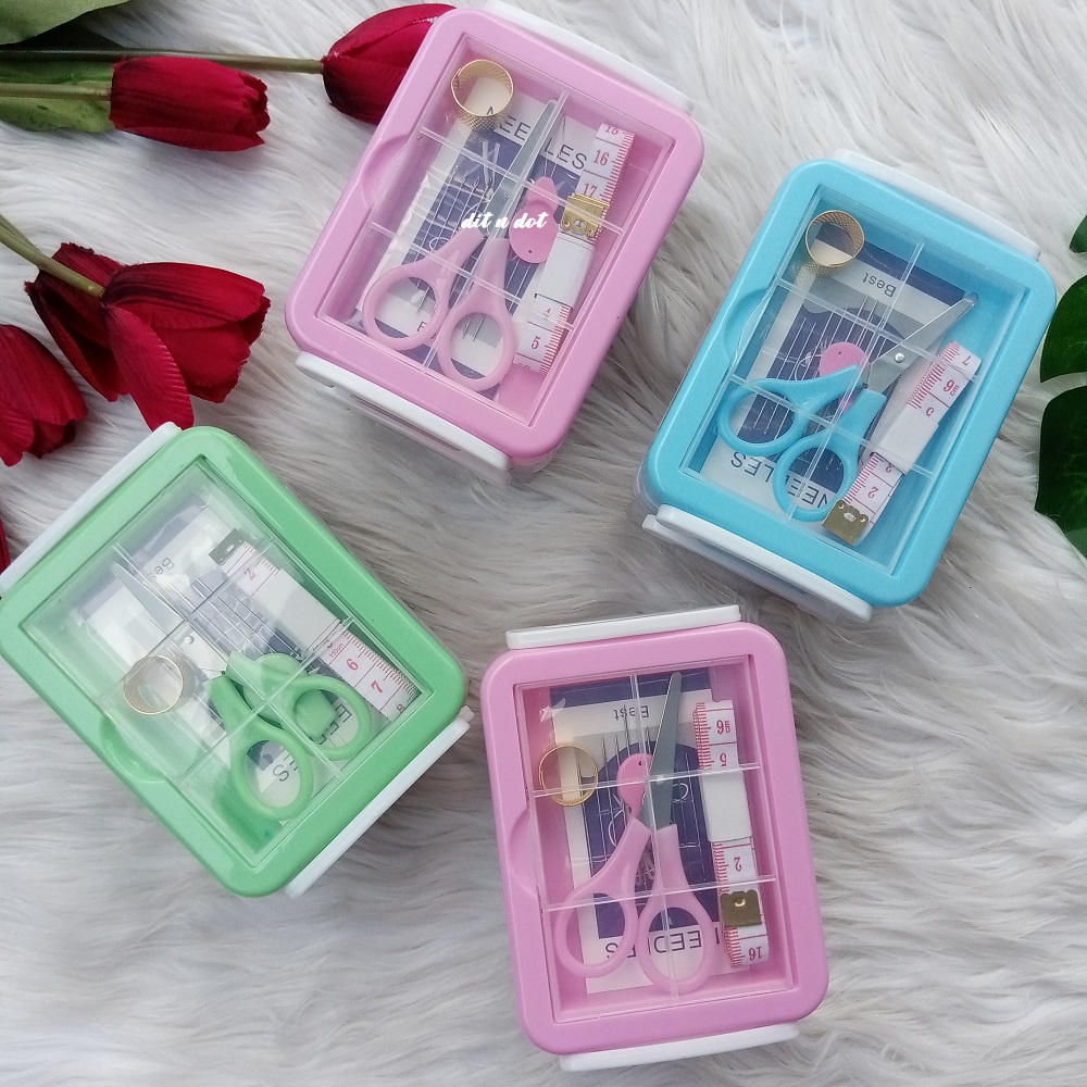 Jual Alat Jahit 1 Set Lengkap 8 Benang Komplit Sewing Kit Box Kotak ...