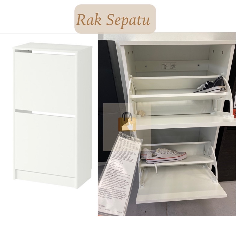 Jual IKEA BISSA / Rak Sepatu minimalis/ Rak sepatu dua kompartemen/ Rak ...