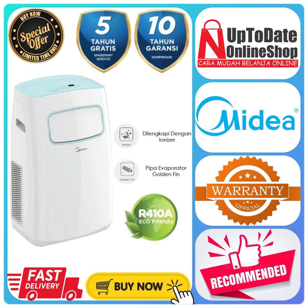 Jual AC PORTABLE MIDEA 1.5 PK MPF2-12CRN1 12CRN1 SUPER COOLING SUPER ...