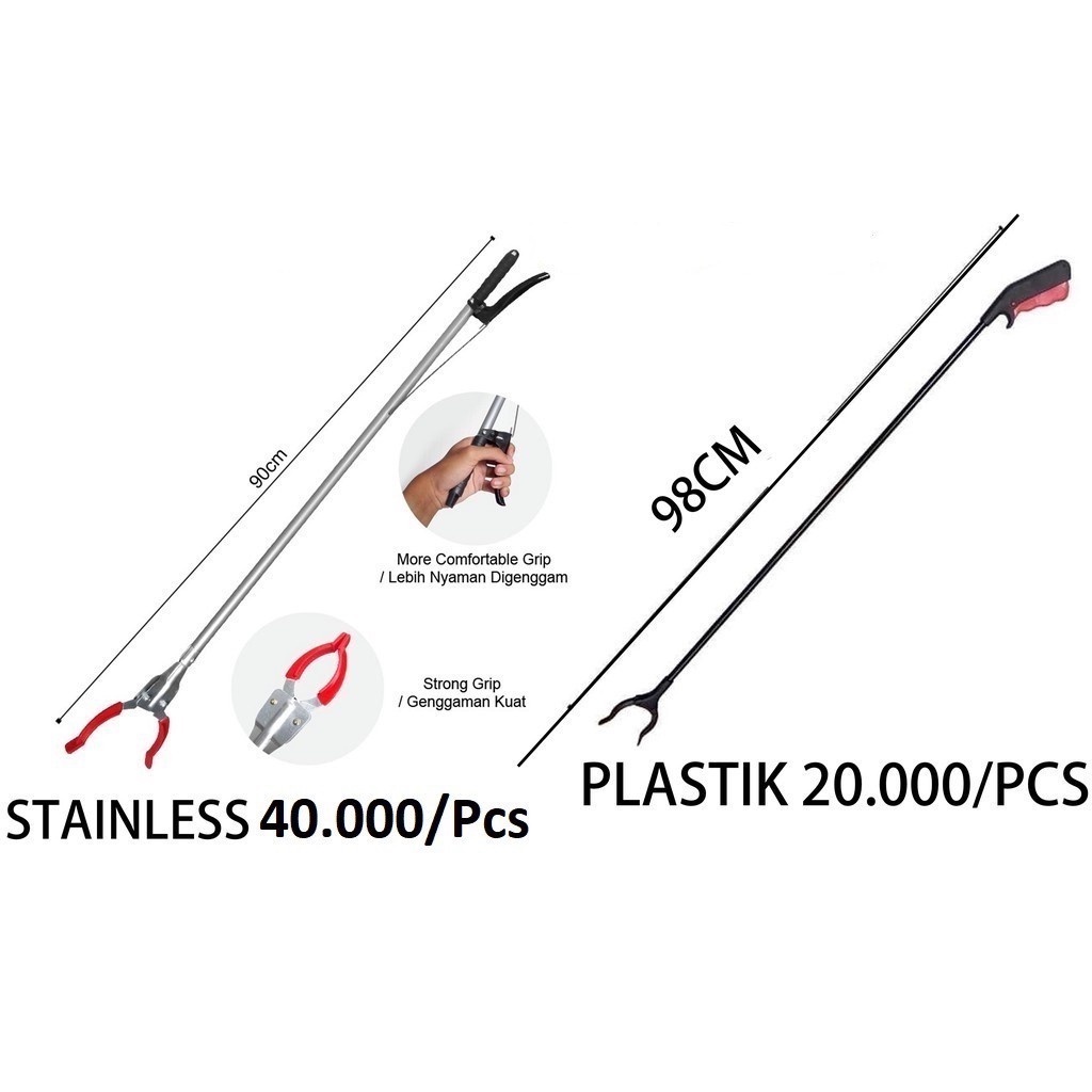 Jual Grab Stick Silver Stainless & grab stick plastik / Alat Penjepit ...