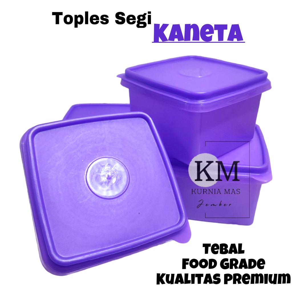 Jual Toples Kotak KANETA 1 Liter Kotak Susu Toples Kue Toples Makanan ...
