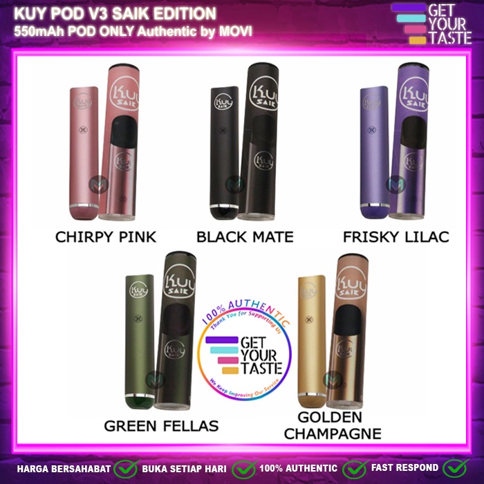 Jual Kuy Pod V3 Saik Edition 550mAh POD ONLY Authentic by MOVI | Shopee ...
