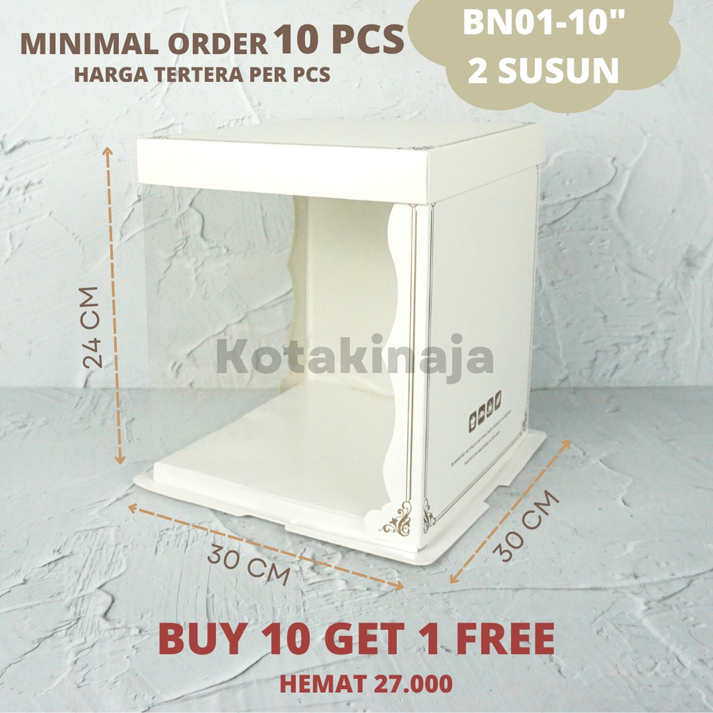 Jual Box Cake Transparan / Box Tart Mika / Box Mika Transparan / Box Kue Mika | BN01-10 ...