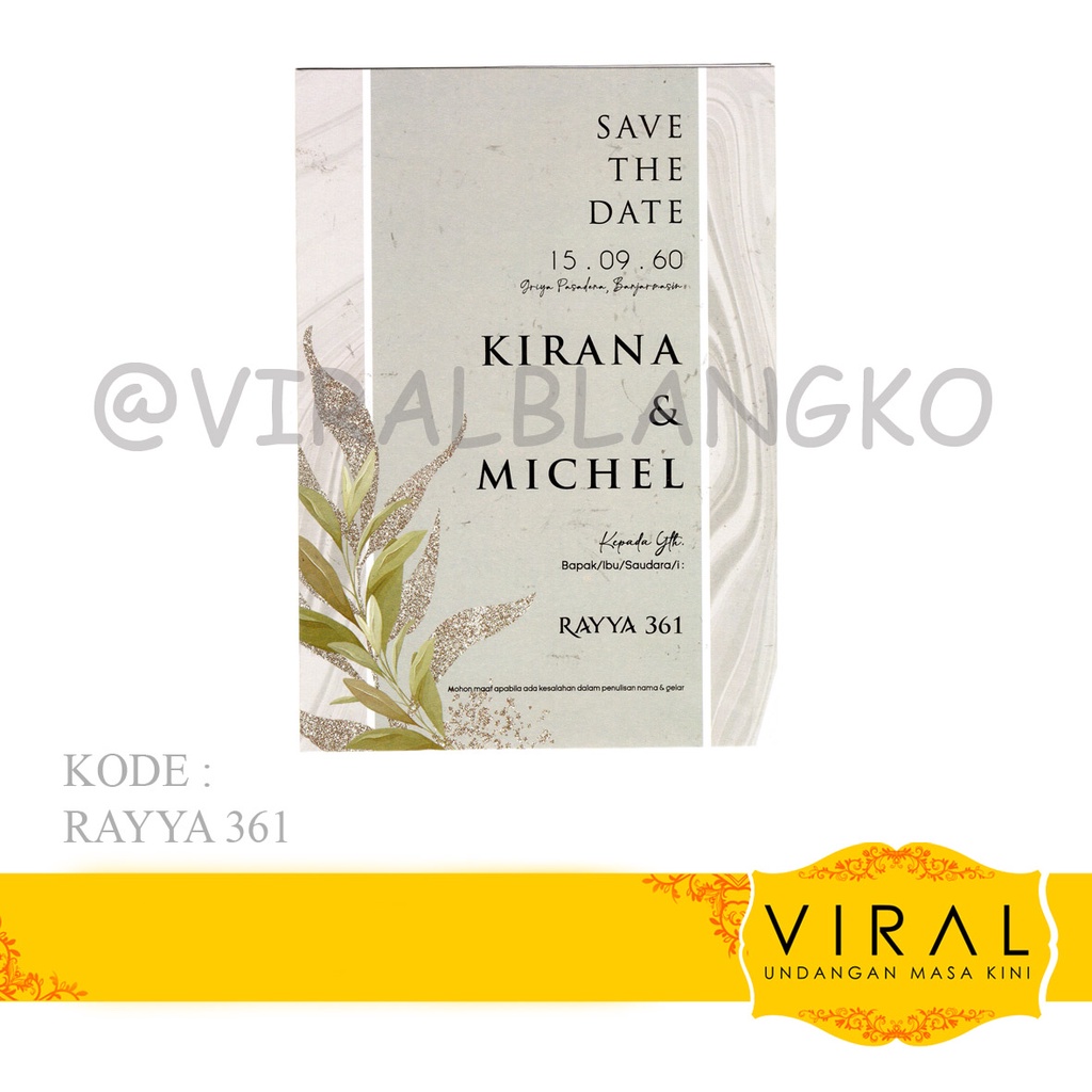 Jual BEST SELLER Blangko Undangan Pernikahan Rayya 361 Desain Menarik ...