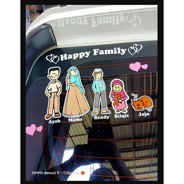 Jual Sticker Happy Family Full Colour Export Lucu Keluarga | Shopee ...
