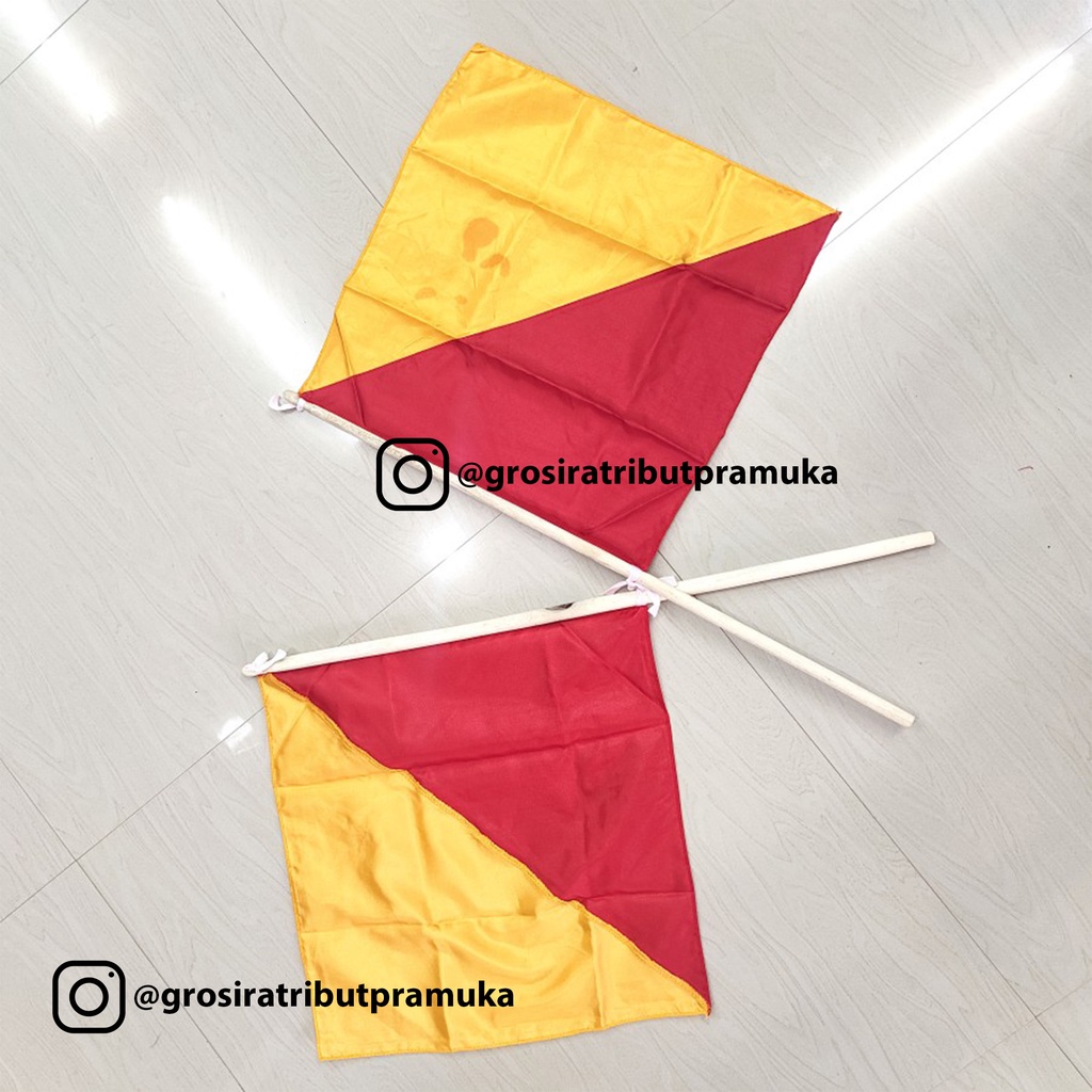 Jual Bendera Smaphore Semaphore Semapur + Stick Tongkat Pramuka ...