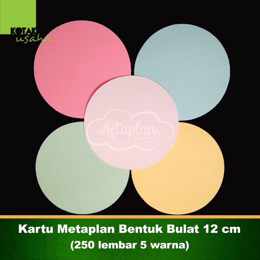 Jual Kartu Metaplan Bentuk Bulat 12 cm (250 lembar 5 warna) | Shopee ...