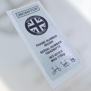 Jual Stiker decal Serial Number Brompton Premium | Shopee Indonesia