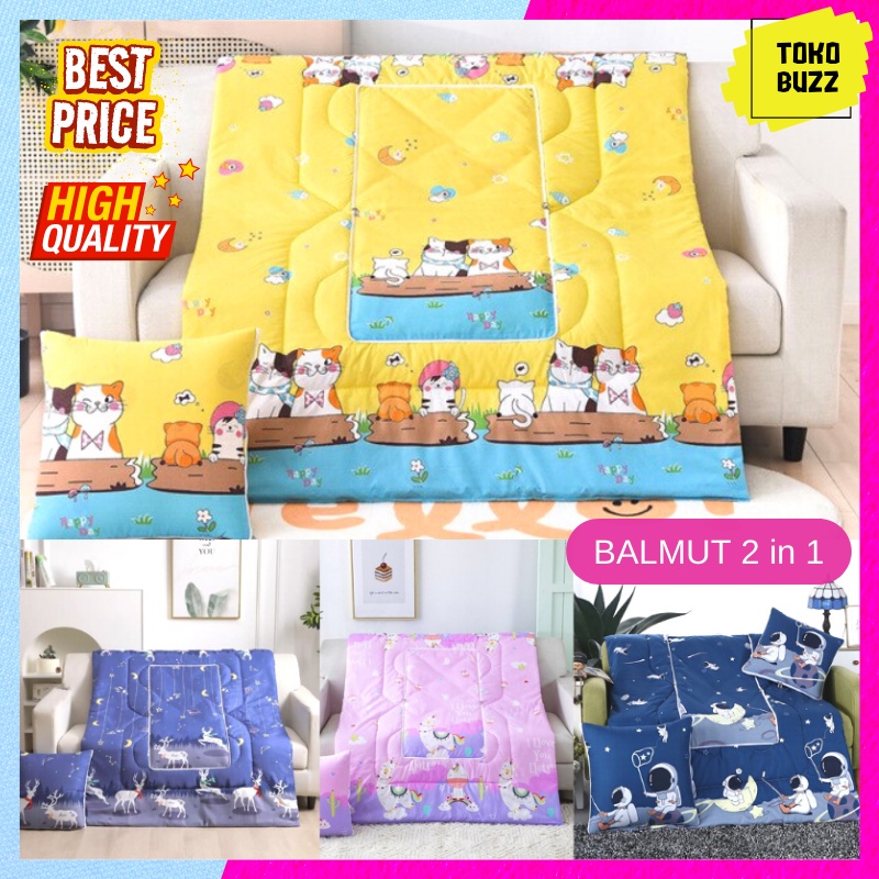 Jual BALMUT Bantal Selimut Kepala Tidur Travel Dewasa Anak Bisa Lipat ...