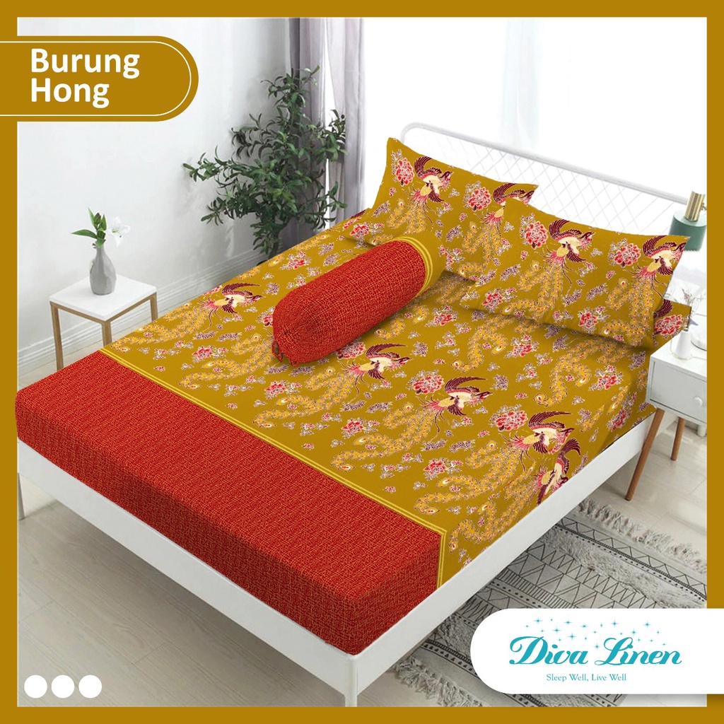 Jual Diva Linen Set Sprei Microtex Tinggi 30 CM Motif Batik - Burung ...