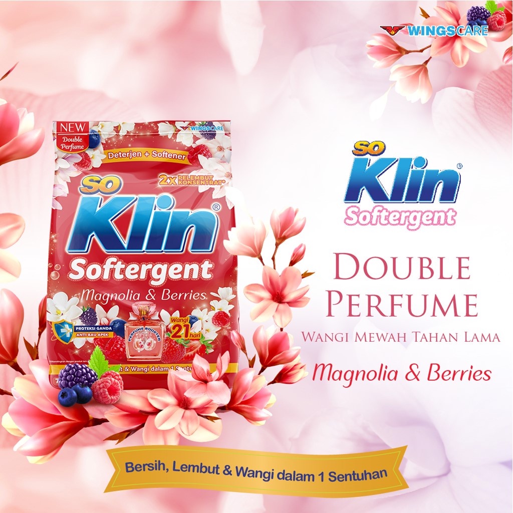 Jual So Klin Softergent Detergent Bubuk Magnolia & Berries 245gr ...