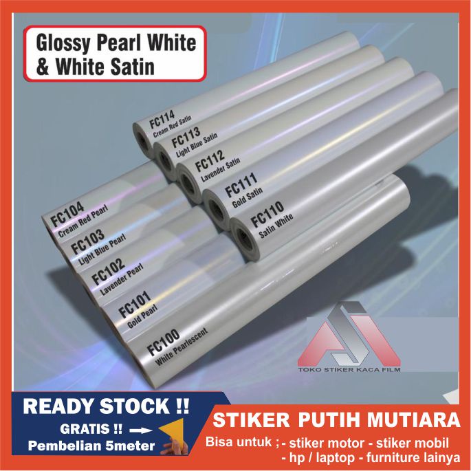 Jual Sticker Scotlite Putih Pelangi Stiker Skotlet Motor Putih Mutiara ...