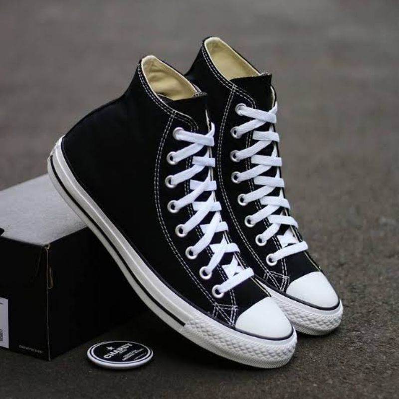 Jual Sepatu Converse Panjang Hitam/Sepatu Panjang Hitam Sneaker Pajang ...