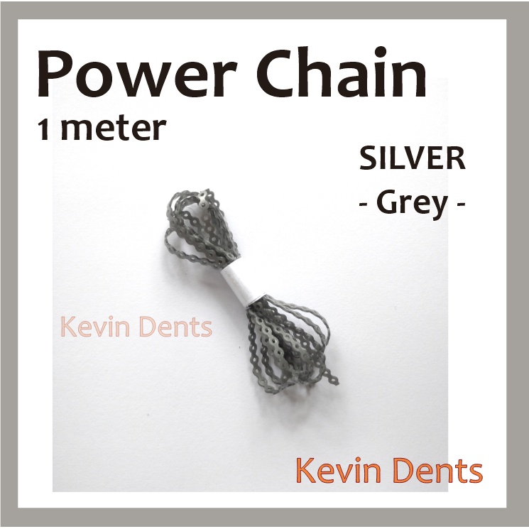 Jual Karet Behel Power Chain sambung, 1 gulung warna Silver, Grey isi 1 ...