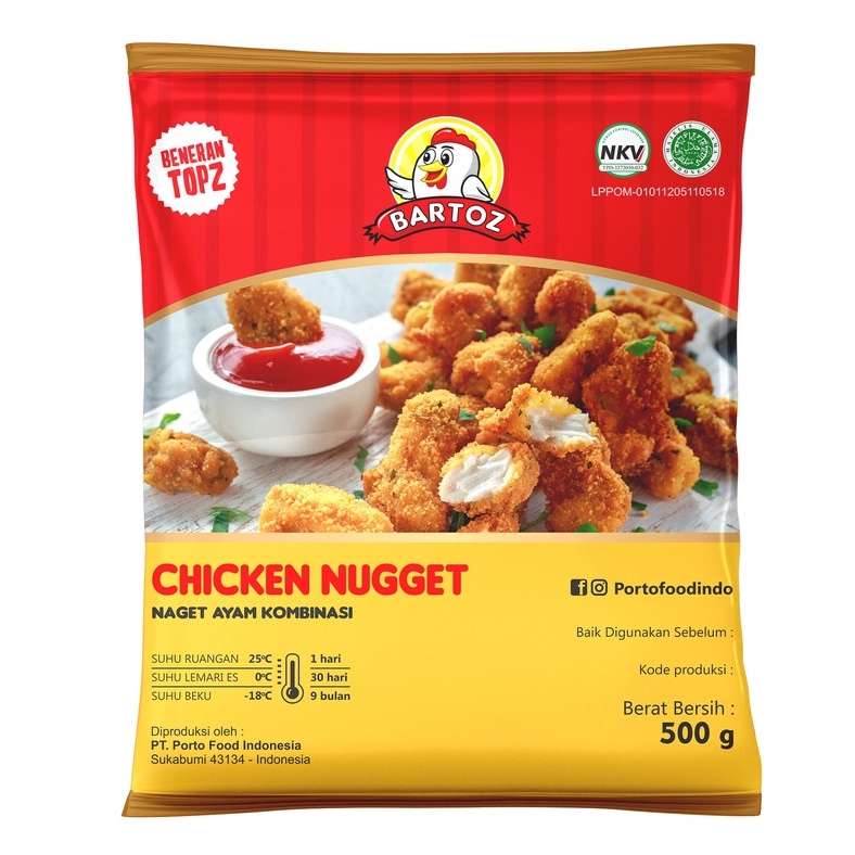 Jual BARTOZ CHICKEN NUGGET 500 GR | NAGET AYAM | Shopee Indonesia