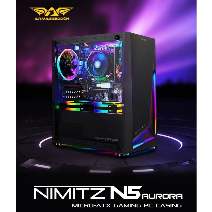 Jual Casing Casing Gaming Pc Armageddon Nimitz N5 Aurora Micro Atx ...