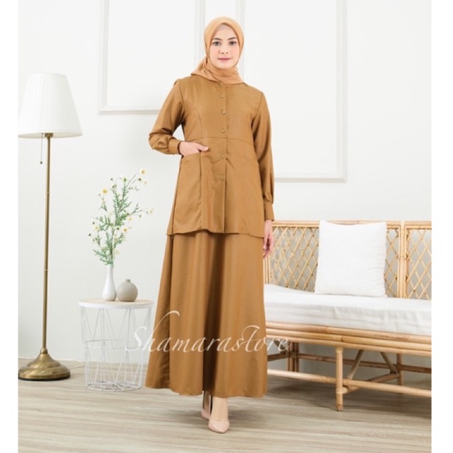 Jual Shamarastore Gamis Polos Seragam Kerja PNS PDH Riyana Series | Shopee Indonesia