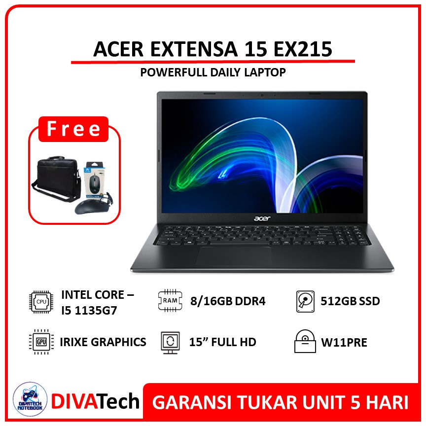 Jual Acer ASPIRE EXTENSA 15 EX215 i5 1135G7 8GB 512GB IrisXe 15.6FHD ...