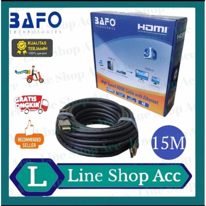 Jual Kabel Hdmi 15 Meter Bafo / BAFO Cable HDMI 15M | Shopee Indonesia