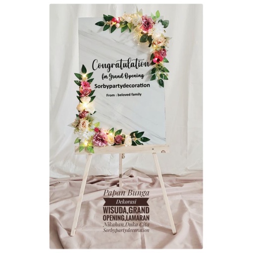 Jual Papan Bunga Dekorasi Lamaran Nikahan 40x60cm (Besar) Tinggi kaki 1 ...