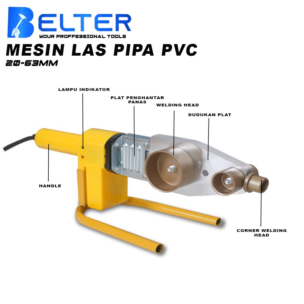 Jual ALAT PEMANAS PIPA PVC/MESIN LAS PIPA PVC UKURAN 20-63MM MEREK ...