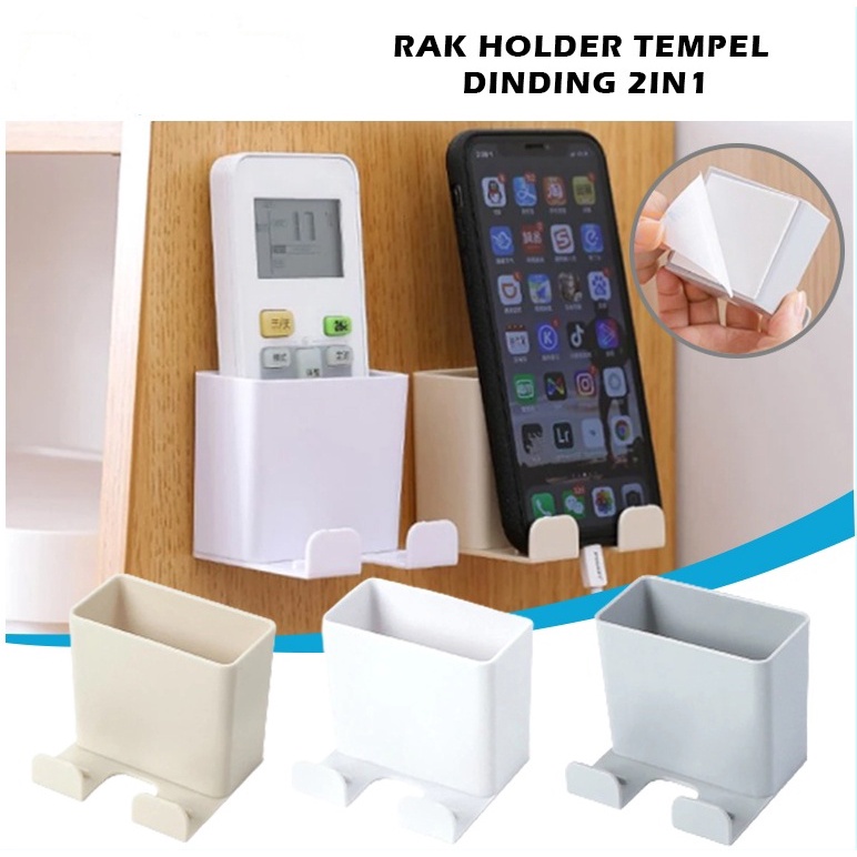 Jual RAK TEMPEL 2in1 / Holder Remote Charger Kabel Tempat Remot Holder ...