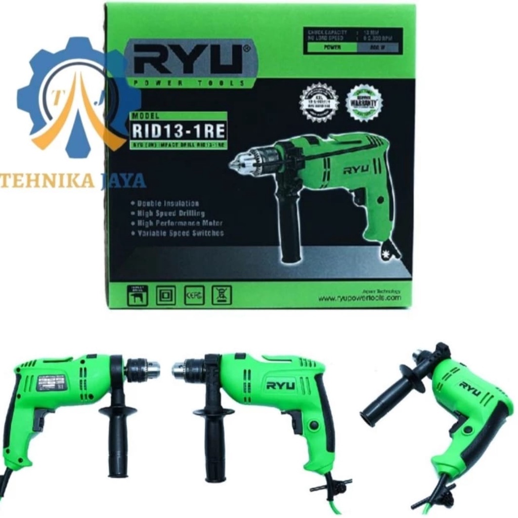 Jual Mesin Bor Tembok Beton RYU RID 13-1 RE Impact Drill 13MM Serbaguna | Shopee Indonesia