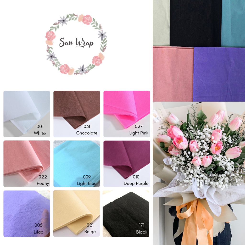 Jual 28 Lembar Kertas Tissue Buket Bunga / Tissue Paper Craft Wraping ...