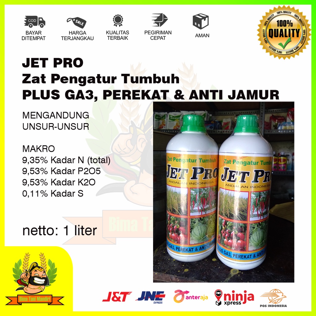 Jual Pupuk JET PRO Zat Pengatur Tumbuh PLUS GA3, PEREKAT & ANTI JAMUR 1 ...