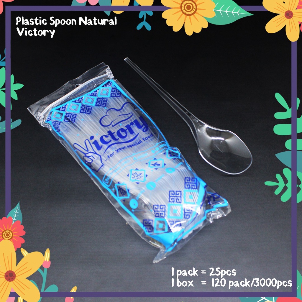 Jual SENDOK MAKAN PLASTIK BENING VICTORY 1PACK ISI 25 PCS FOODGRADE ...