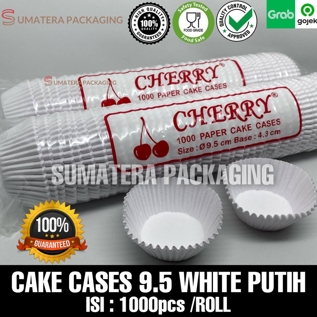 Jual Paper Cake Cases cup 9.5 cm Alas Roti Kue Bolu Kertas CHERRY 9.5 ...